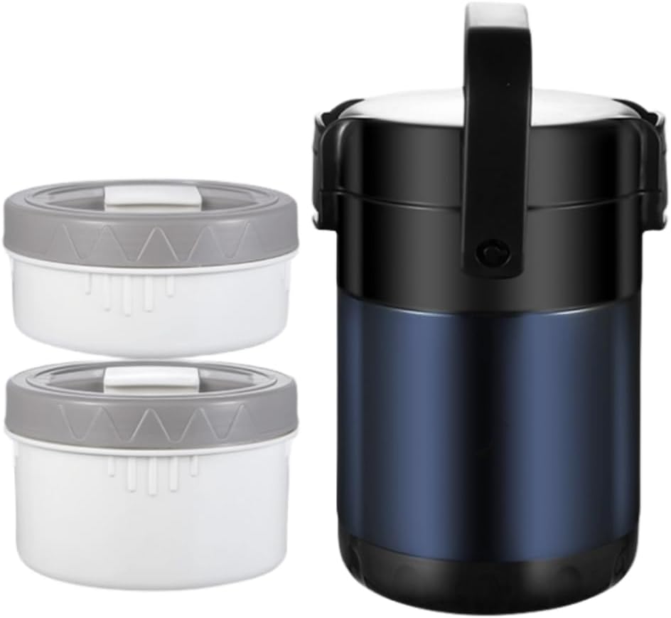 Amazon | Tonain スープジャー 真空304ステンレス弁当箱 手持ち保冷弁当箱 保冷バケツ弁当箱 保冷スープ容器 2層/3/4層 大型食品魔法瓶 ポータブル 大容量 通勤 運動会 ...