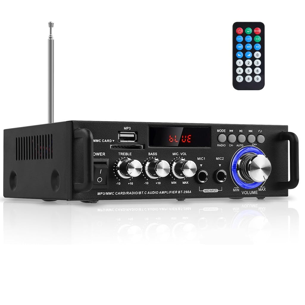 HiFi Bluetooth Audio Amplifier 298A Mini Stereo Amp RMS 40W Max 300W 2. ...