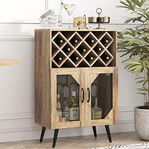 IFANNY Buffet Cabinet with Storage, Liquor Cabinet with 6-Bottle Wine ...