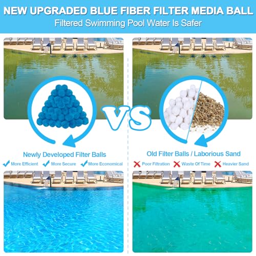 WLLEYAY 4 lbs Pool Filter Balls, New Upgrade Efficient Swimming Pool ...