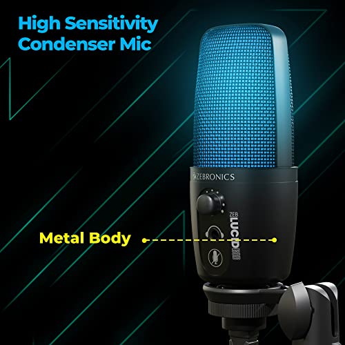 Zebronics Zeb-Lucid RGB Gaming-Tripod Condenser Microphone with 2M USB ...