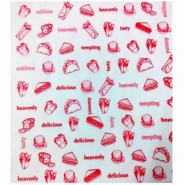 Premium Food Wrapping Paper Sheets - 11x11 Inches, Pack of 100 - Keep ...