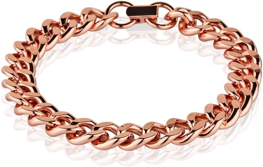 Amazon.com: Men's Pure Copper Cuban Heavy Link Bracelet - Wide Jewelry ...