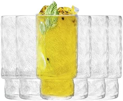 Amazon.com | Frcctre 6 Pack Stackable Drinking Glasses, 11 OZ Romantic ...