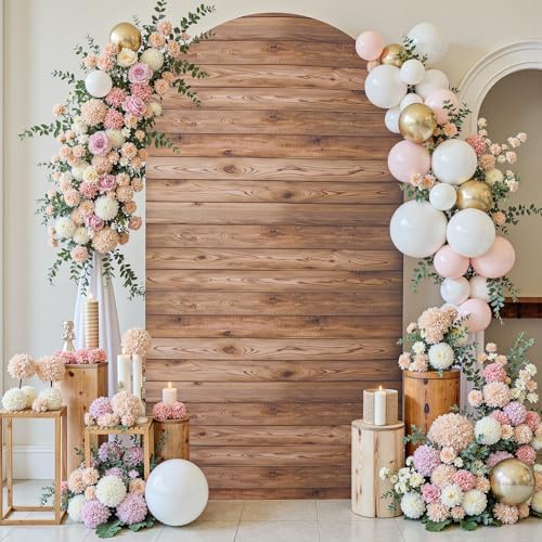Amazon.com : Wood 7.2 ft Arch Backdrop Cover- Vibrant Rustic Vintage ...