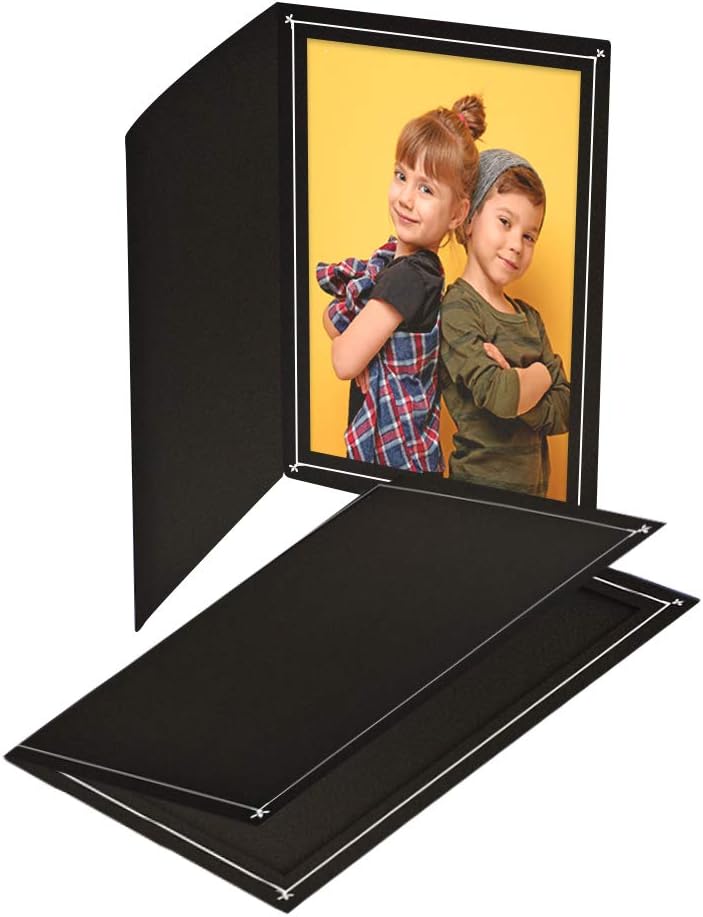 Amazon.com - Cardboard Photo Folder 5x7 (10 Pack) - Black Card Folder ...