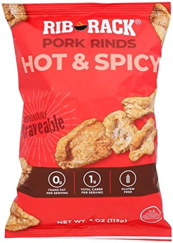 Amazon.com: Rib Rack Hot & Spicy Flavored Pork Rinds, Gluten Free, 4 ...