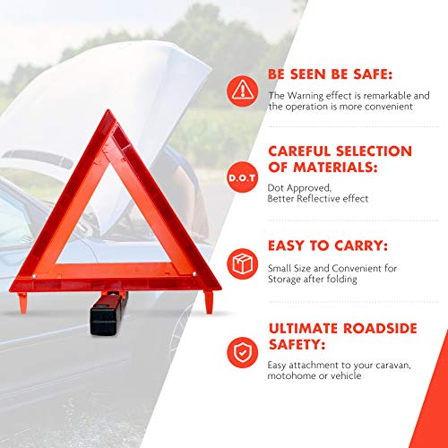 Snapklik.com : MYSBIKER Emergency Safety Warning Triangles, DOT ...