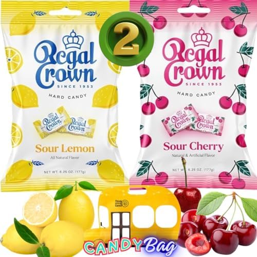 Amazon.com: (PACK OF 2) Regal Crown Sour Lemon and Sour Cherry Candy ...