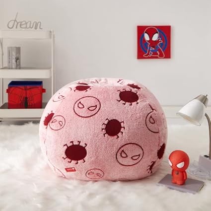 Amazon.com: Idea Nuova Marvel Spiderman Embossed Faux Fur Round Bean ...