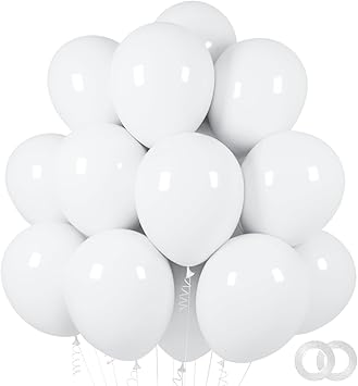 Amazon.com: ASIYUHY White Balloons 100 Pack 12 Inch White Latex Party ...