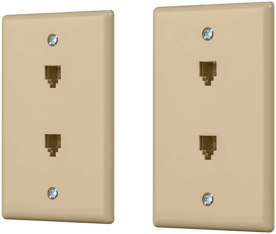 Amazon.com: Monoprice Duplex Phone Jack Plate - Ivory (2 Pack ...