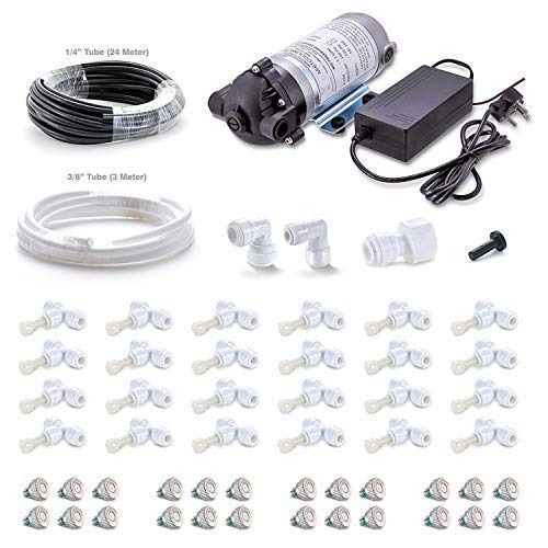 Buy Misting System DIY Kit 24 Nozzle with Water Mist Pump and Filter ...