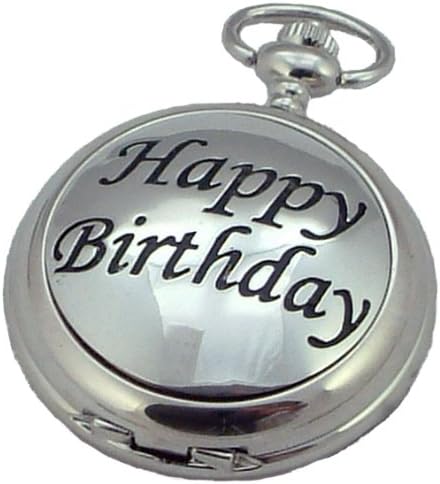A E Williams Happy Birthday Mens Mechanical Pocket Watch with Chain ...