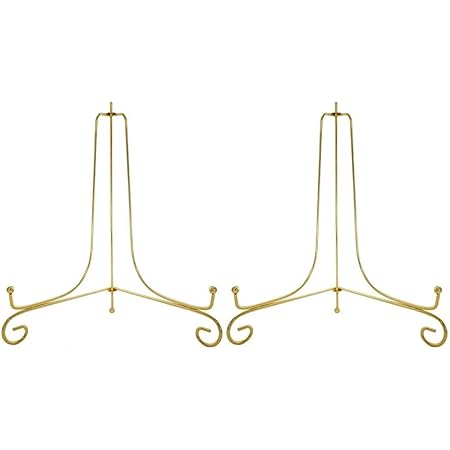 Amazon.com: 11"h Gold Finish Metal Display Easel - Platter Stand ...