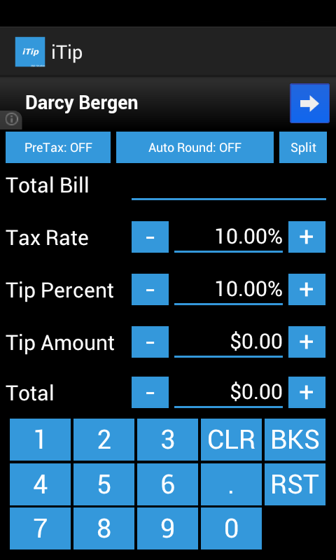 iTip - free tipping calculator - App on Amazon Appstore