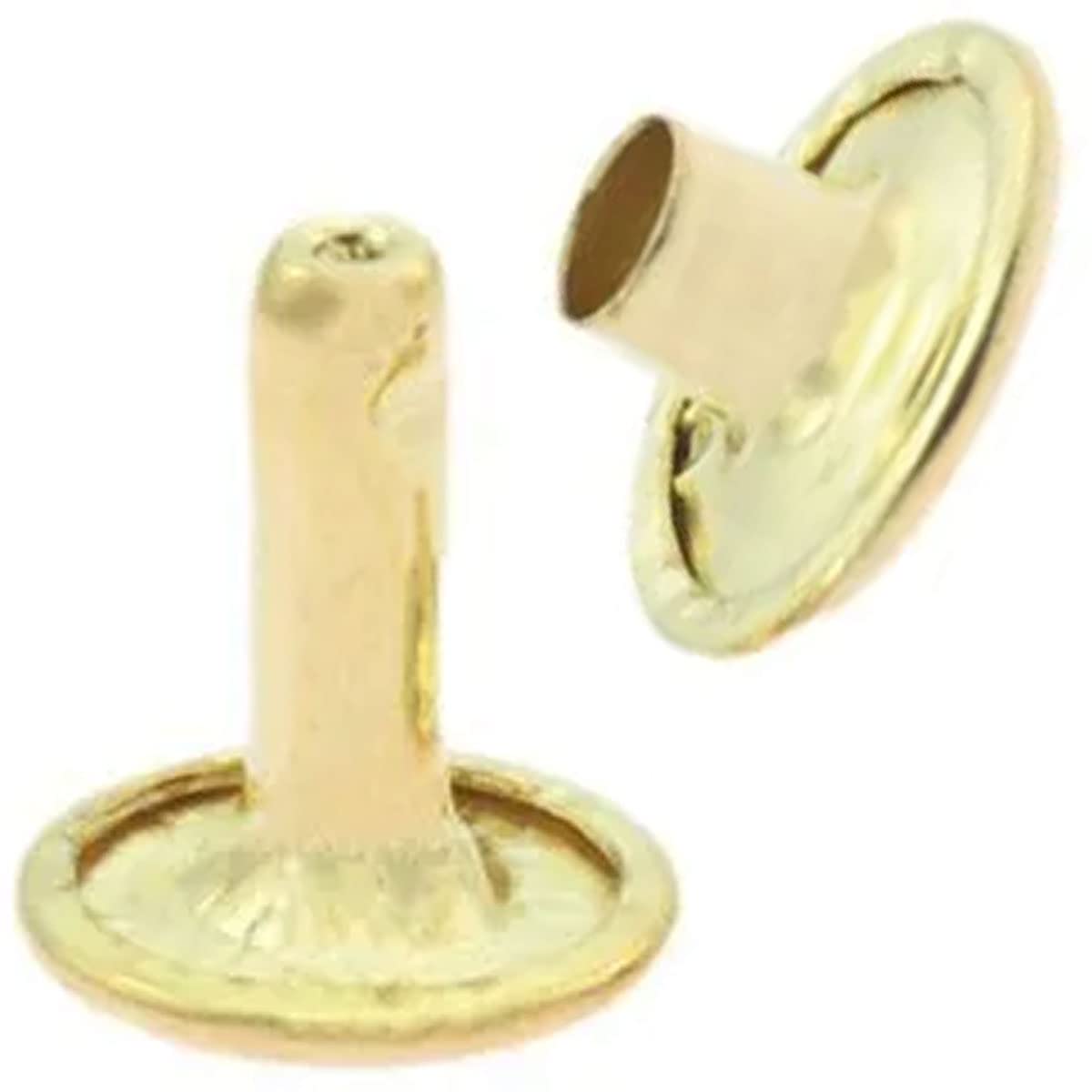 100 x 13mm Long Brass Plated Alina Double Cap Rivets (4mm Hole, 12mm ...