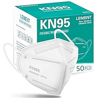 LEMENT 50PCS KN95 Face Mask 5 Layer Breathable with Elastic EarLoops ...