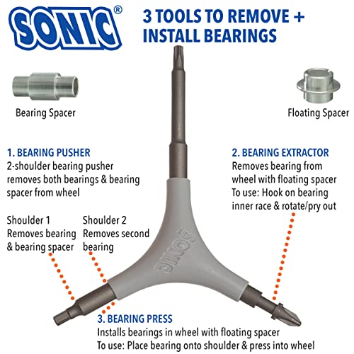 SONIC Outil Pro Inline Skate Tool + T – Long T25 Torx pour boulons de montage Powerslide ...