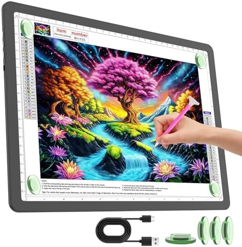 Amazon.com: TOHETO Rechargeable A4 Light Pad for Diamond Painting ...