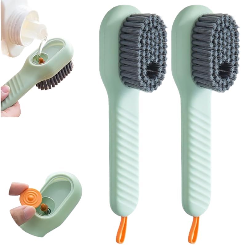 Amazon.com: 2 Pcs 2 in 1 Multifunction Cleaning Brush Soap Dispenser ...