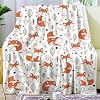 Amazon.com: Cute Fox Blanket Super Soft Cozy Flannel Throw Blankets ...