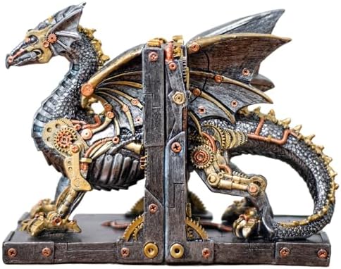 Amazon.com: Fired Dragon Book Ends, 1 Pair Decorative Book Ends for ...