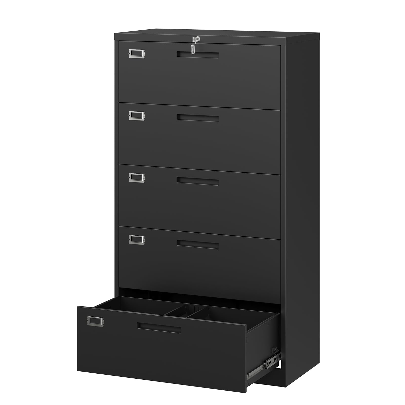 Amazon.com: MIIIKO Lateral File Cabinet with Lock, 5 Drawer Metal File ...