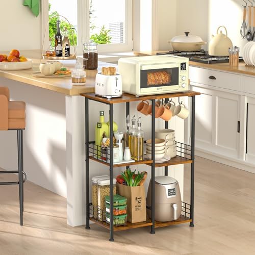 Amazon.com: Jsskeeim Mini Floor Standing Coffee Bar Shelf,3-Tier Small ...