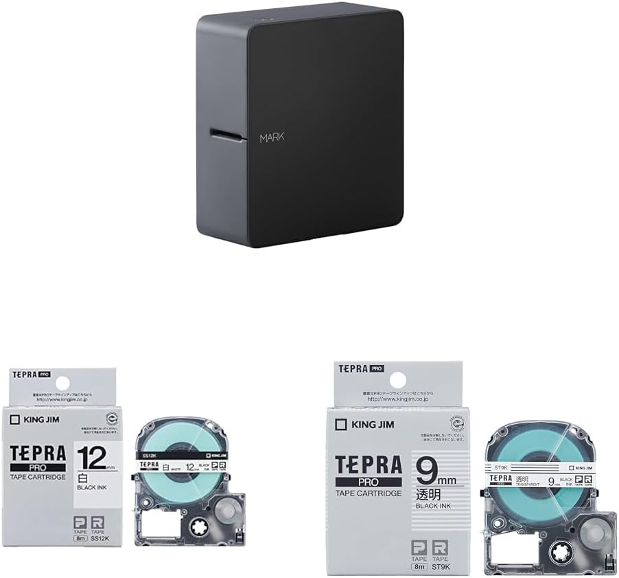 Amazon | 【セット買い】キングジム(Kingjim) ラベルプリンター スマホ専用 「テプラ」PRO MARK SR-MK1-BK (対応ラベル幅:4-24mm幅) + キングジム ...