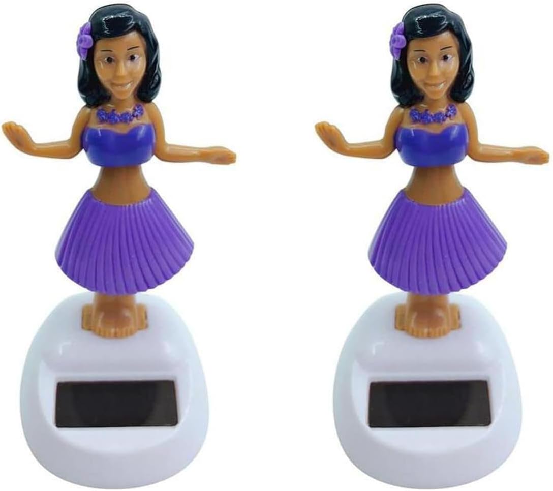 Amazon.com: Calsgkspray 2Pcs Purple Solar Powered Dancing Hula Girl ...
