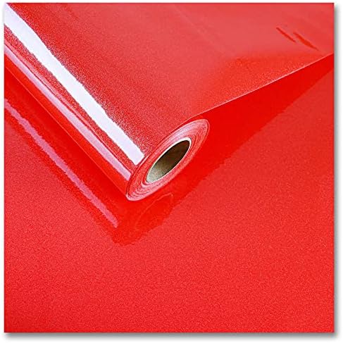 VEELIKE 15.7"x118" Shiny Red Contact Paper for Cabinets Countertops ...