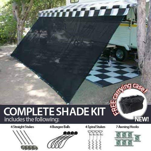 8' x 16' Black Awning Shade Complete Kit for RV Motorhome Trailer at RVREE