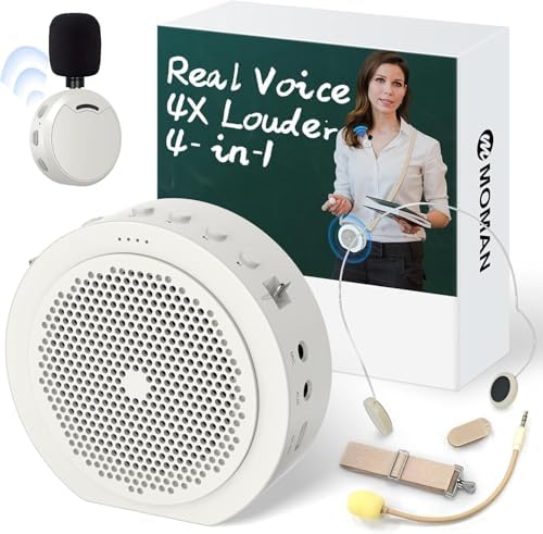 Amazon.com: Moman Wireless Voice Amplifier with Lavalier Mic, 20H ...