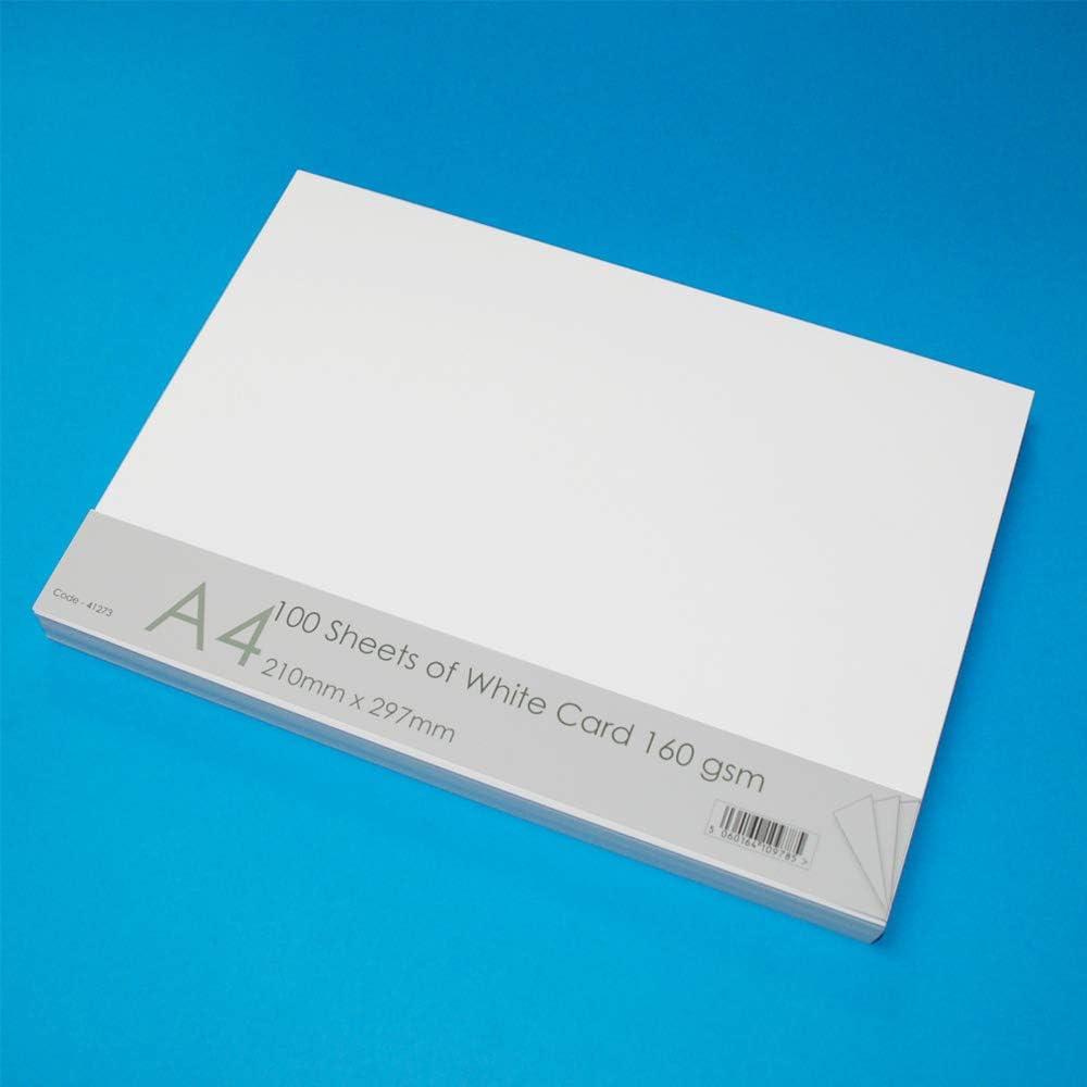 Craft UK W123 White Recycled Linen Card 300 gsm - 100 Sheets, A4 ...