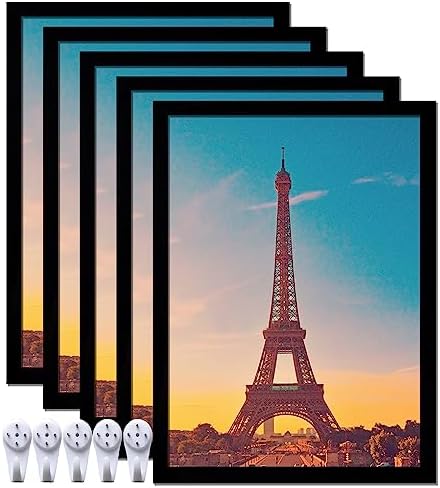 icariery 8x11 Picture Frame Set of 5, Black Photo Frames High ...