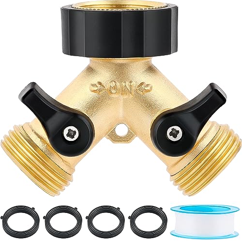 Snapklik.com : OURU Garden Hose Splitter,2 Way Heavy Duty Brass Y ...