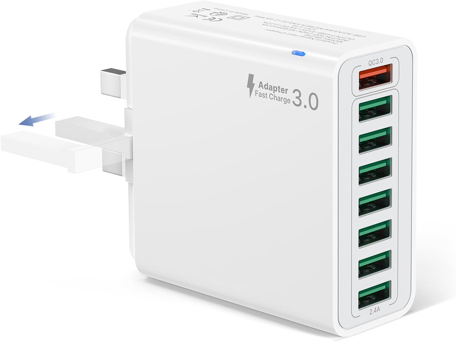 Tupneuf USB Plug UK, 33W 8-Port Multi USB Charger Fast Charge Plug ...