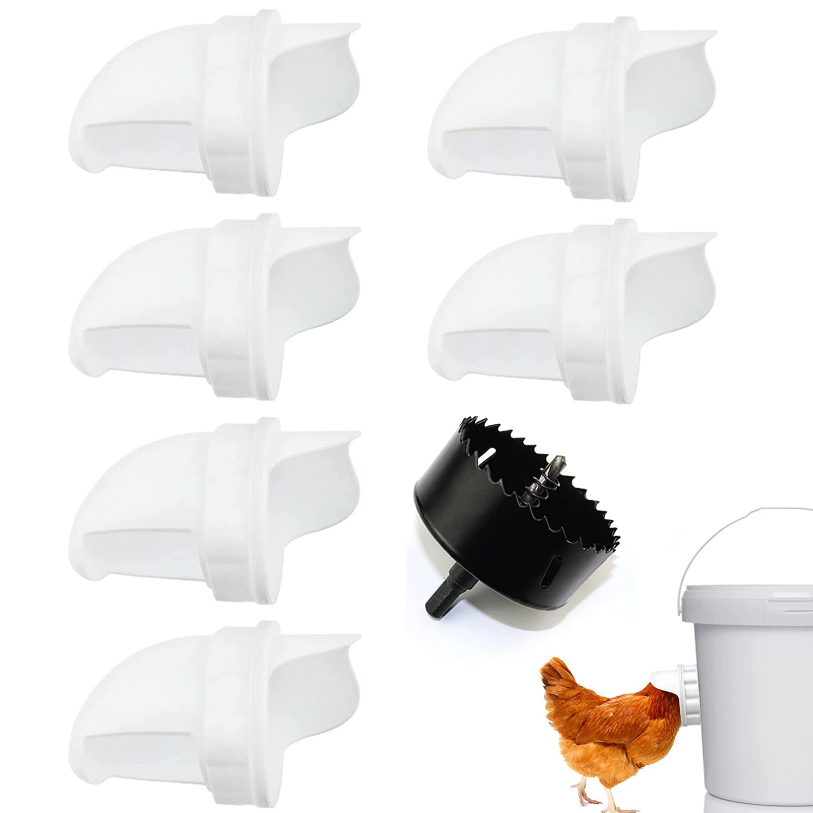 Buy SCOZIA Diy Chicken Feeder Ports Kit, Chicken Feeder Kit For Barrel ...