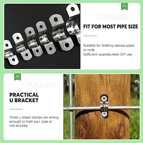 Snapklik.com : Keadic 50Pcs M8 Metric Two Hole Strap U Bracket Tube ...