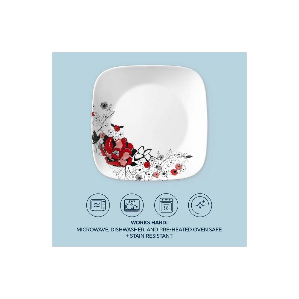 Buy Corelle Chelsea Rose 16pc, Service for 4, Dinnerware Set, 8 plates ...