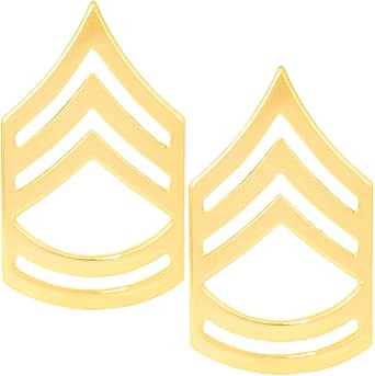 Army Chevron Rank: Brass Metal Finish: Enlisted: Sergeant 1st Class SFC (E-7) Pair : Amazon.co ...