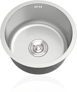 LumaGrove 304 Stainless Steel Small Round Kitchen Sinks,Single Bowl ...