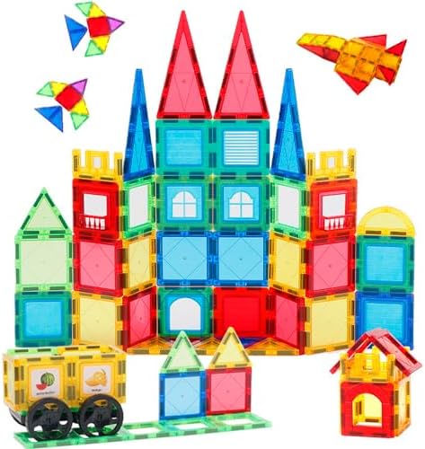 AKMA Magnetic Tiles Building Blocks Set - 103pcs Magnetic Blocks ...