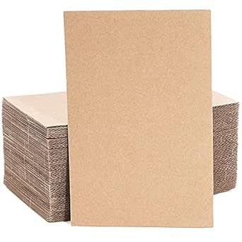 50-Pack Corrugated Cardboard Sheets 15x23 cm / 6x9 inch, Flat Packaging ...