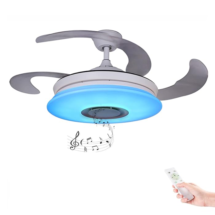 Buy HOREVO Fandelier Retractable Blades Ceiling Fans with Lights and ...