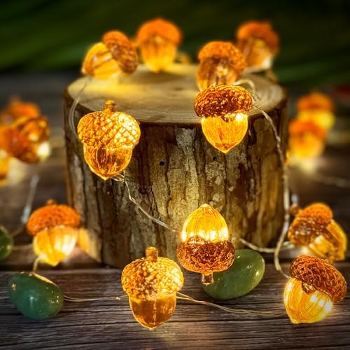 Amazon.com: Thanksgiving Décor 3D Acorn Decorations Autumn Décor String ...