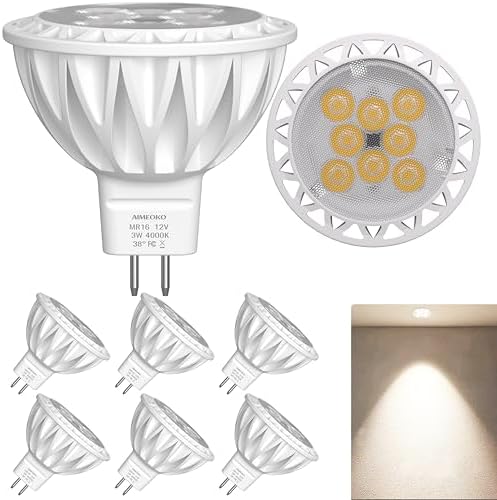 AIMEOKO MR16 LED Bulb Light Bulbs 6 Pack, 3W (35W Halogen Equivalent ...