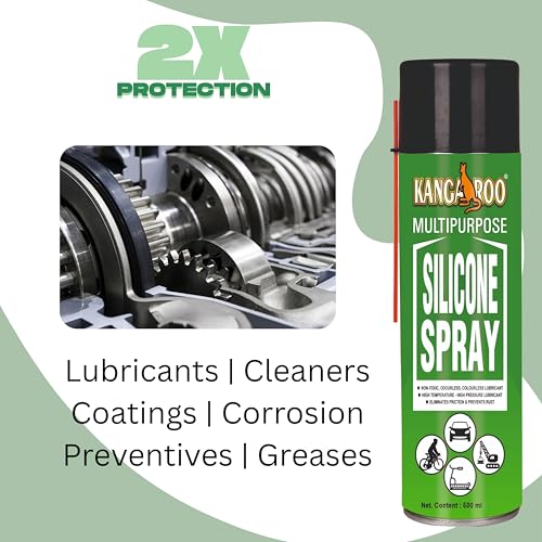 Kangaroo Silicone Lubricant Spray, 500ml Odourless, Colourless & Non ...