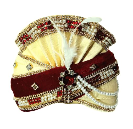 Buy BHAWANI Wedding Turban Solid Pagri/Self Design Embroidered Turban ...